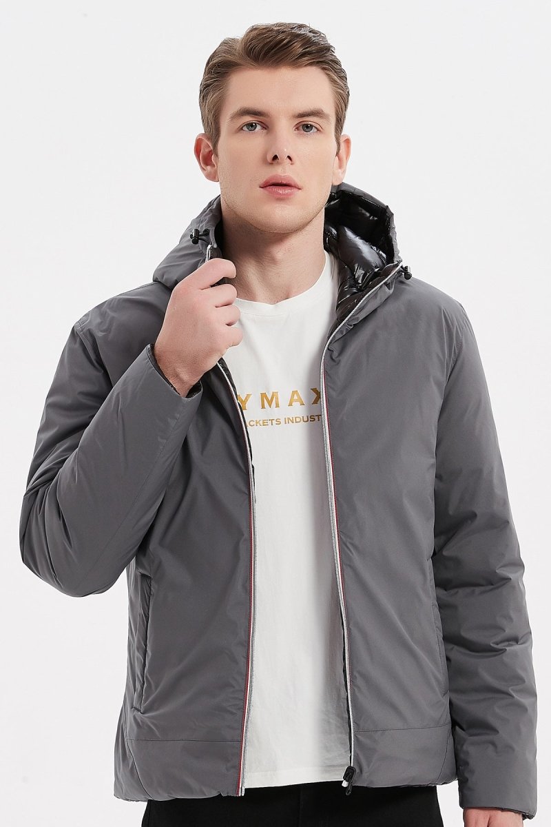Parka à capuche avec doublure brillante pour homme | Kymaxx – KYMAXX